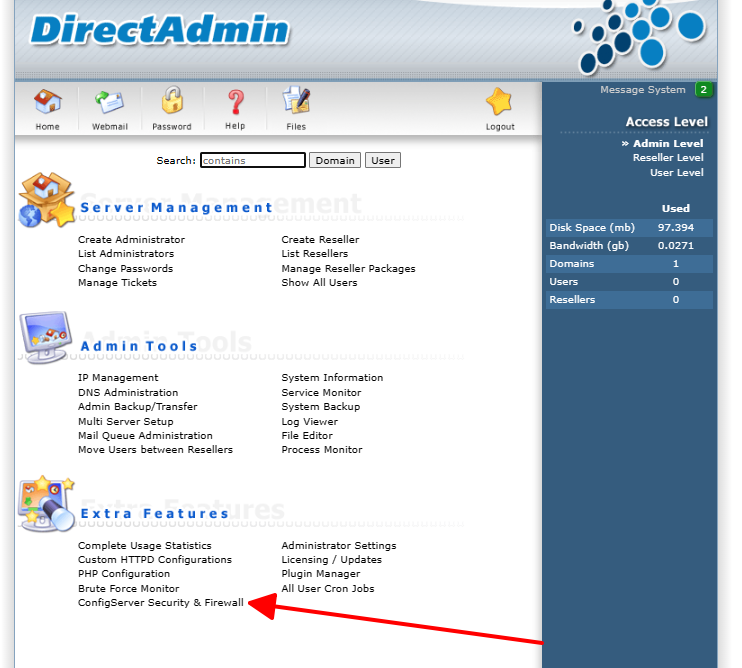 Hướng dẫn mở Port trên tường lửa CSF từ Directadmin